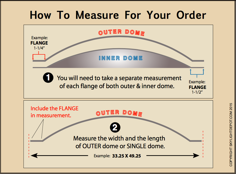 dome skylight sizes